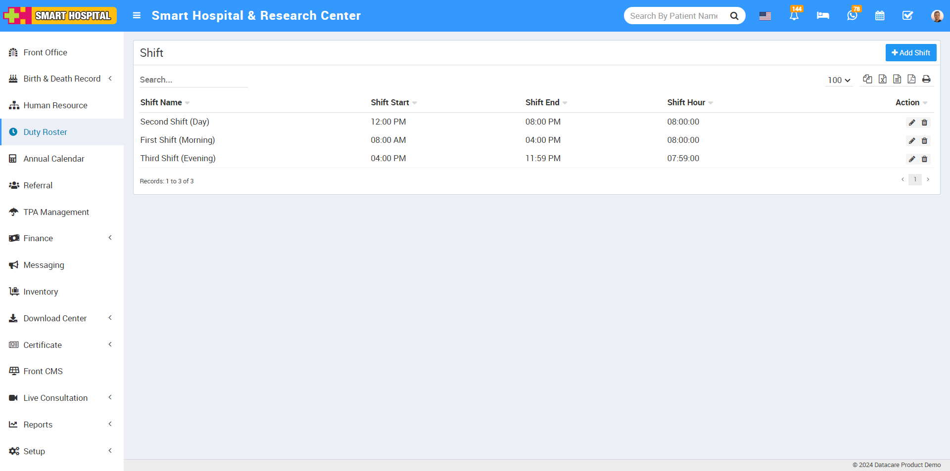 How to add the shift in duty roster? - Smart Hospital : Hospital ...