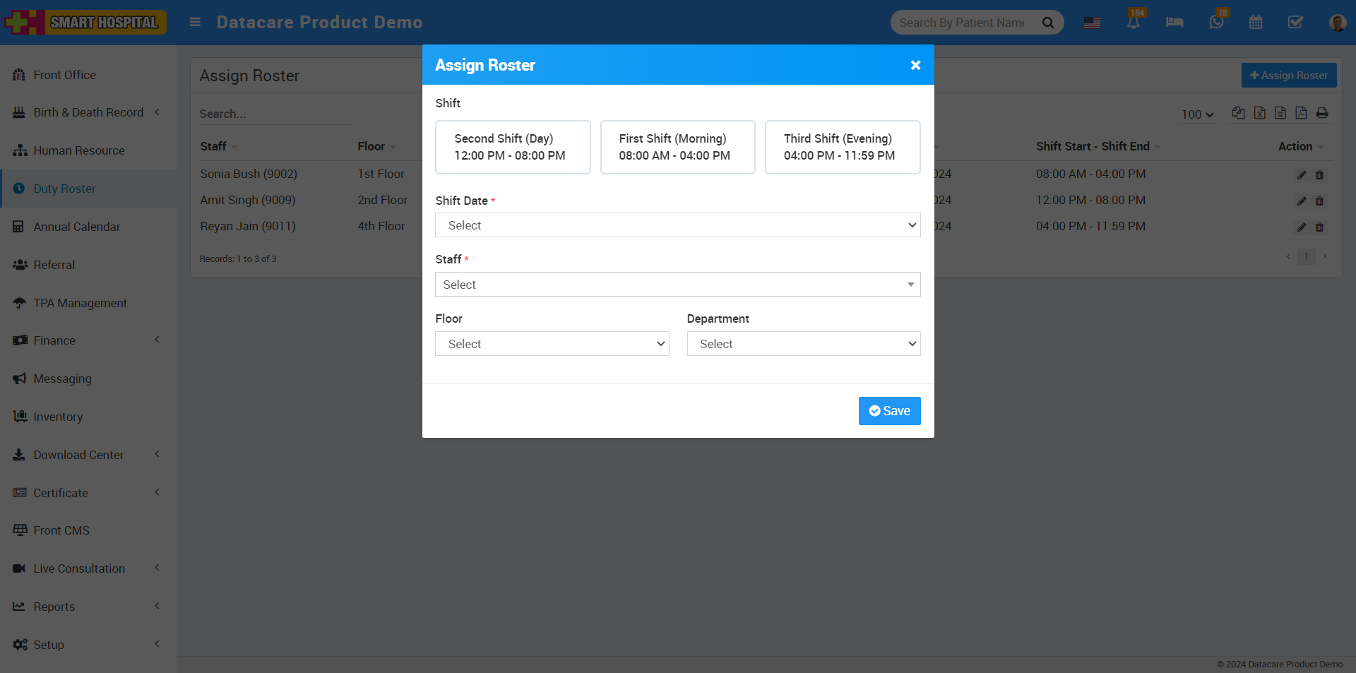 How to assign the roster to the staff? - Smart Hospital : Hospital ...