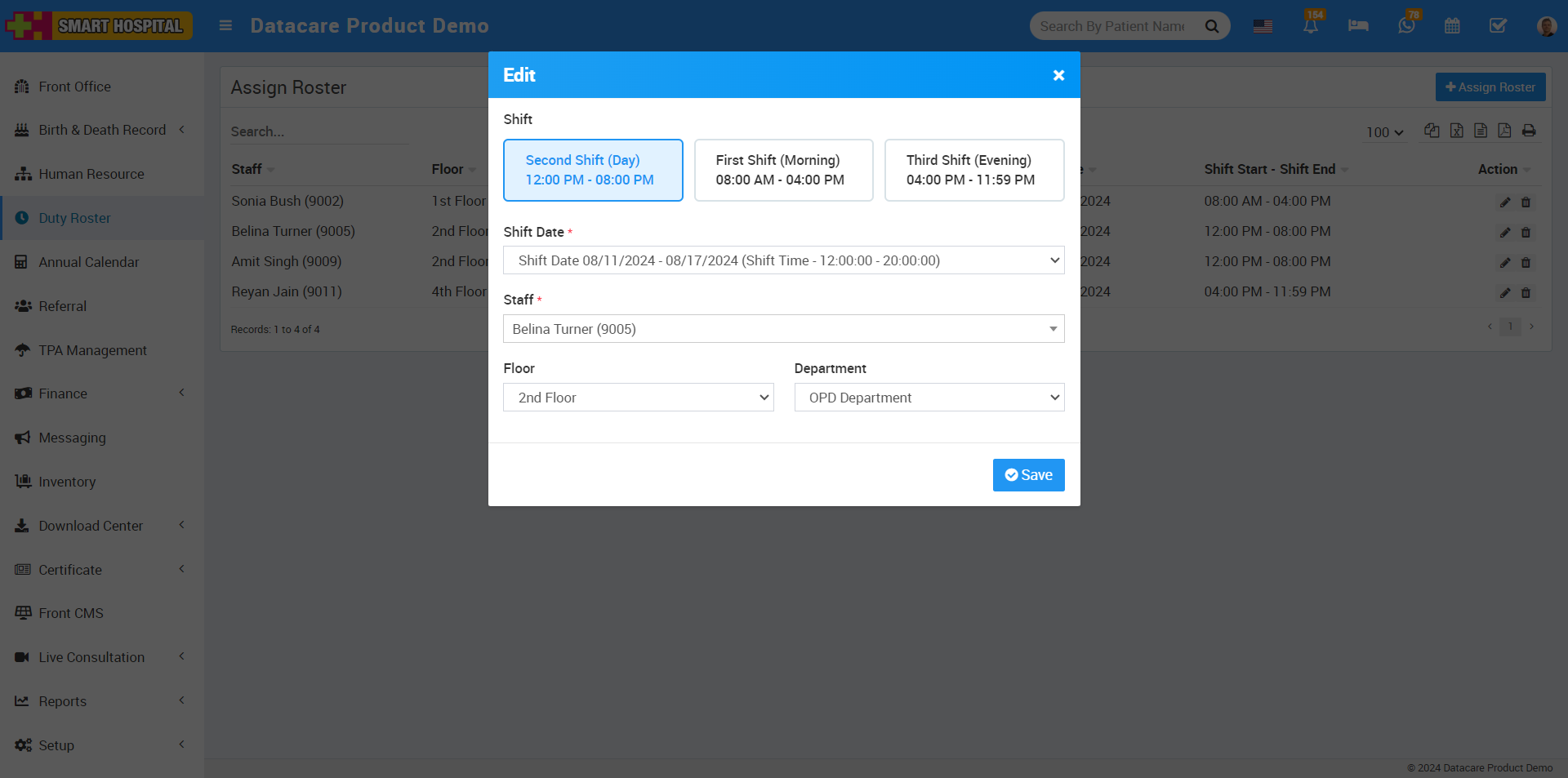How to assign the roster to the staff? - Smart Hospital : Hospital ...