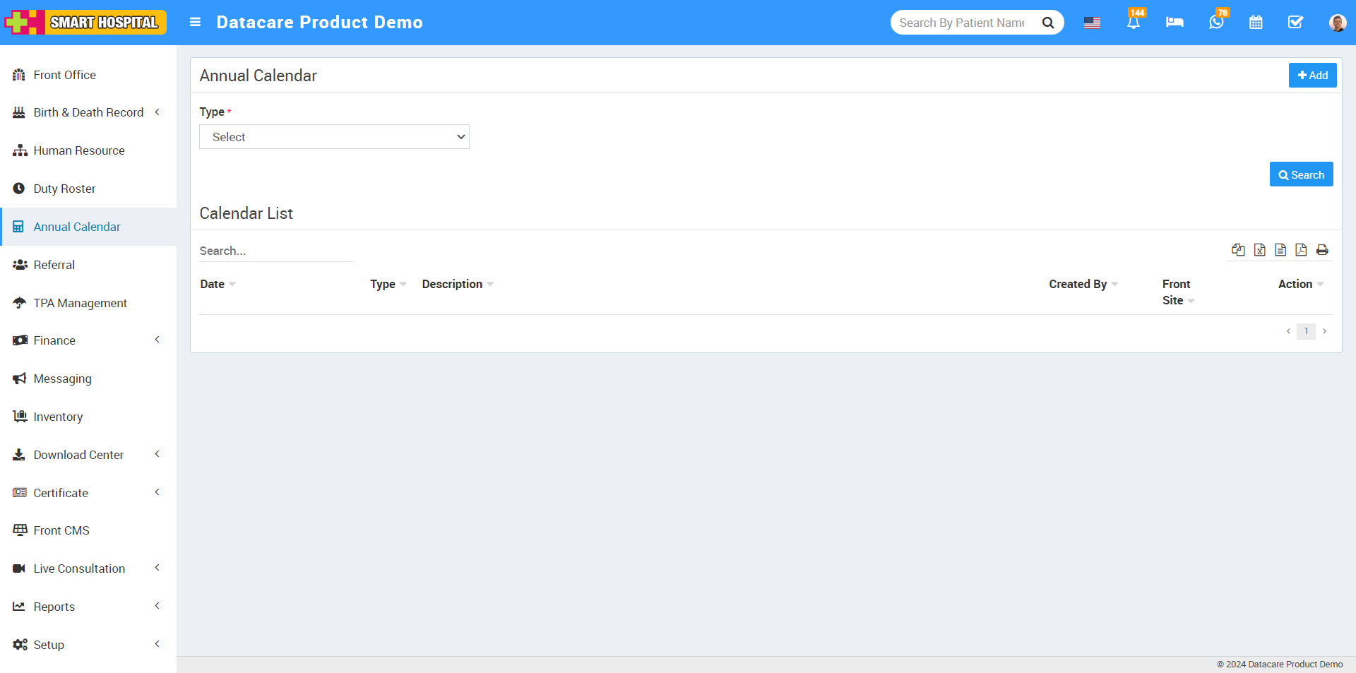 How to add holiday in annual calendar on smart hospital? - Smart ...