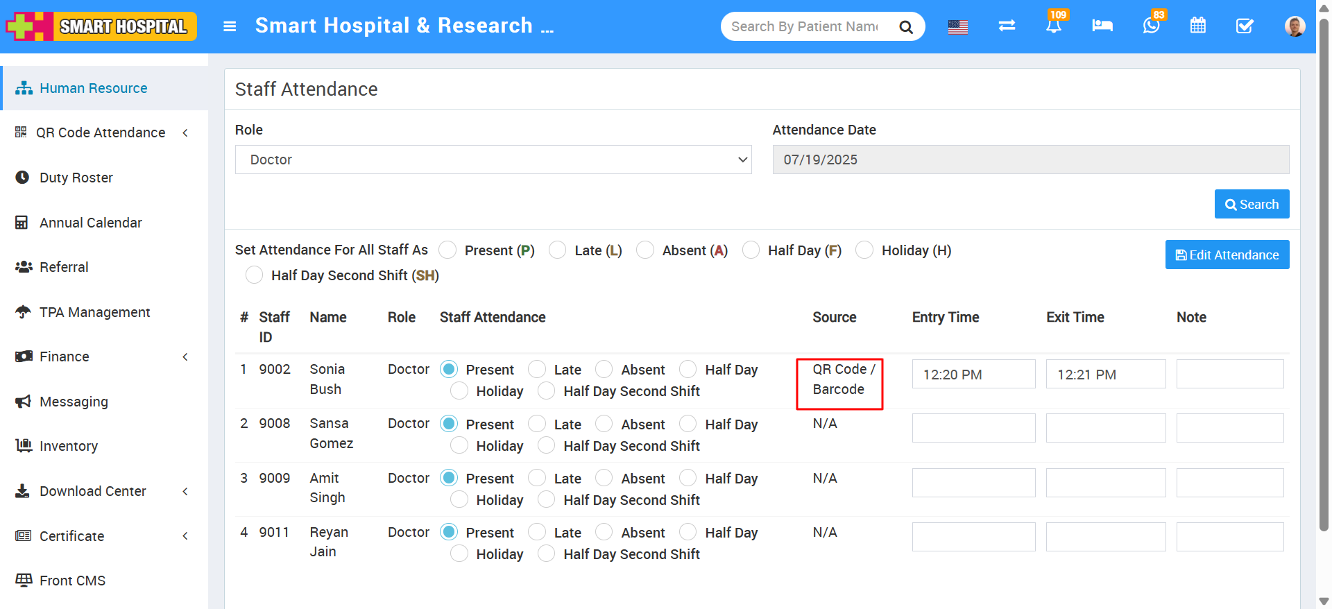 How to enable the auto attendance and mark the attendance of hospital ...