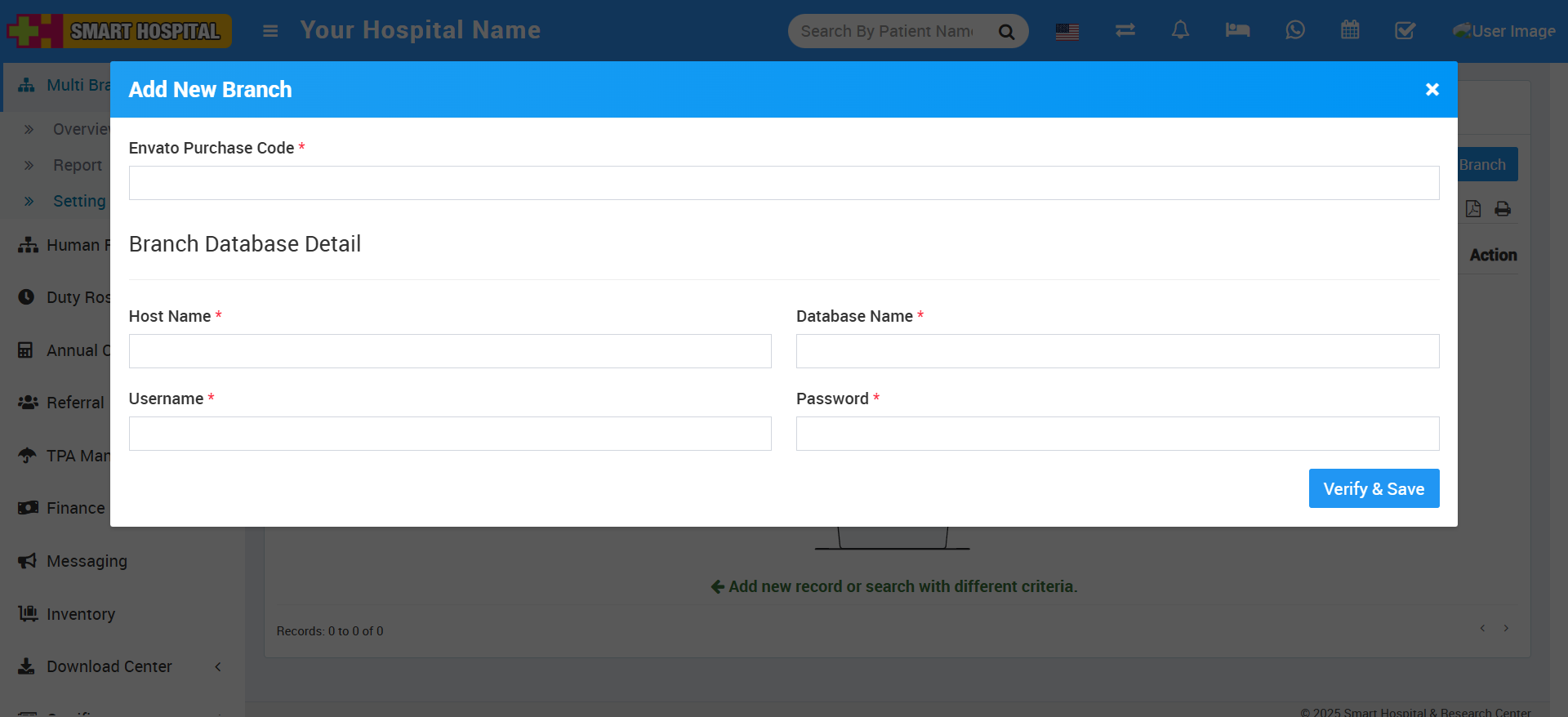 How to add the new branch in smart hospital home branch? - Smart ...