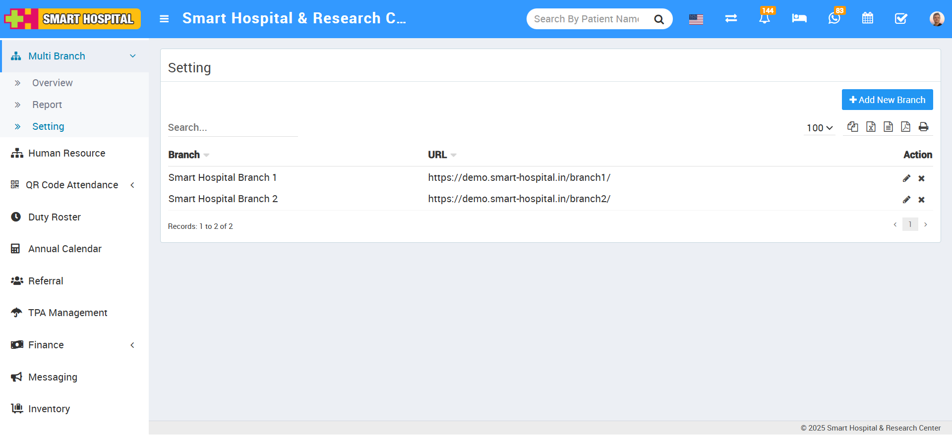 How to add the new branch in smart hospital home branch? - Smart ...